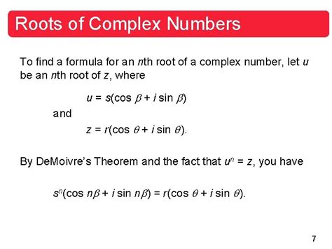 1 objectives find nth roots of complex numbers