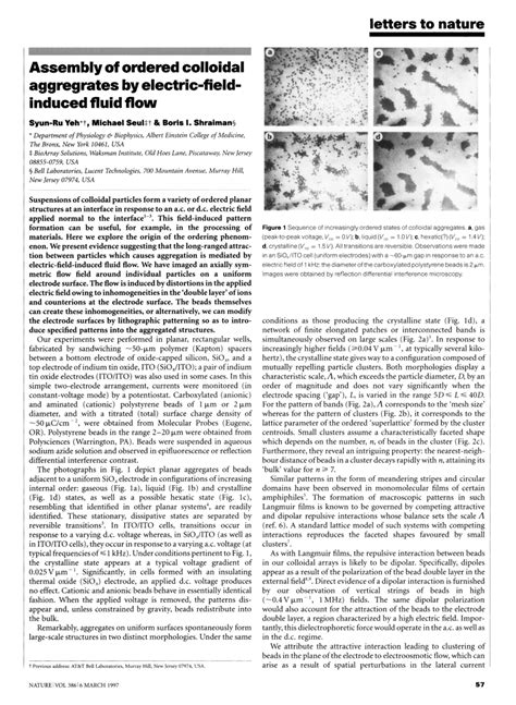 Pdf Assembly Of Ordered Colloidal Aggregates By Electric Field Induced Fluid Flow