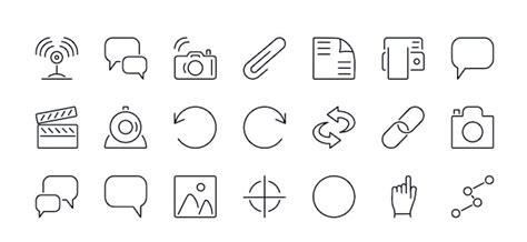 Premium Vector A Set Of Vector Web Icons From A Thin Line