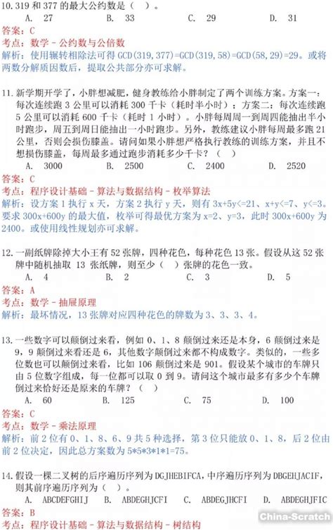 2019年csp j s第一轮认证（原noip）真题解析！ scratch少儿编程网