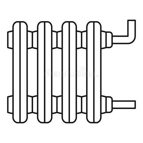 Old Home Radiator Icon Outline Style Stock Vector Illustration Of