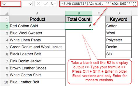 Countif To Count If Cell Contains Text From List In Excel Excel Insider Countif To Count If Cell Contains Text From List In Excel Excel Insider