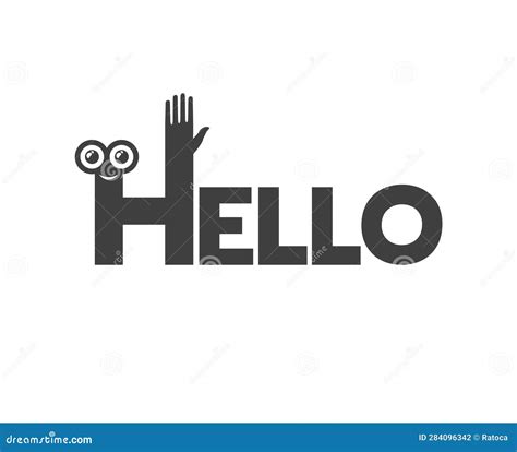 Funny Hello Message Stock Vector Illustration Of Design 284096342