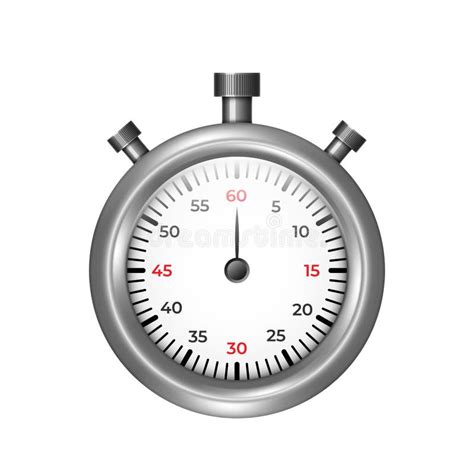 Realistic Metal Steel Classic Stopwatch Icon Stop Watch Timer For