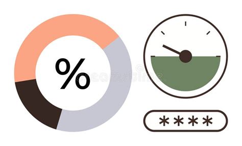 Percentage Chart Progress Gauge And Password Strength Indicator For