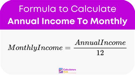 Annual Income To Monthly Calculator