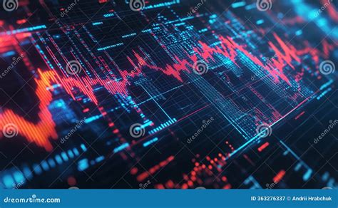 Visual Representation Of Data Flow And Analysis In A Digital Environment During Nighttime With