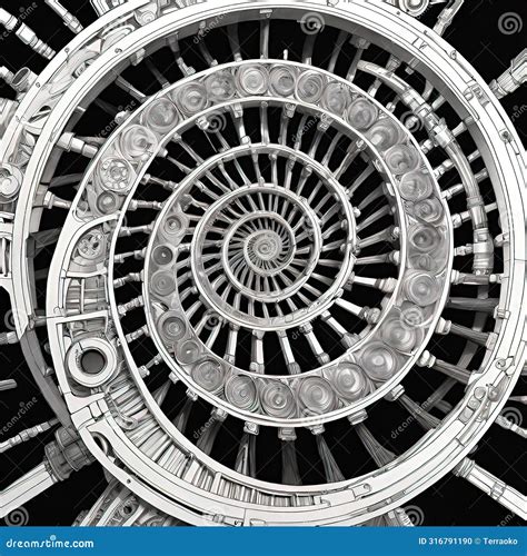 Fibonacci Sequence Circular Spiral Illustration For Adults Beautiful Design And Printable