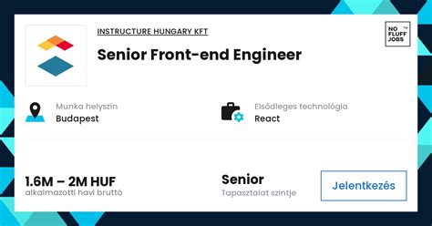 Senior Front End Engineer Állás Frontend Instructure Hungary