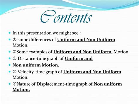 Ppt Comparison Between Uniform And Non Uniform Motion Powerpoint