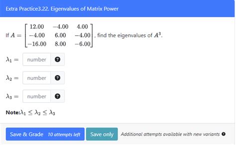 Solved Extra Practice3 22 ﻿eigenvalues Of Matrix Powerif