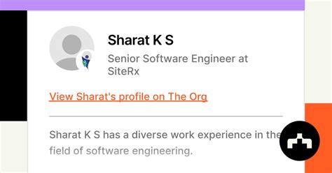 Sharat K S Senior Software Engineer At Siterx The Org