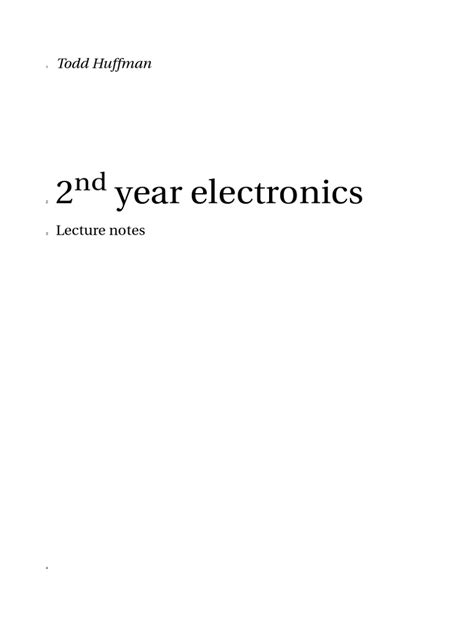 Second Year Circuits Lecture Notes Pdf