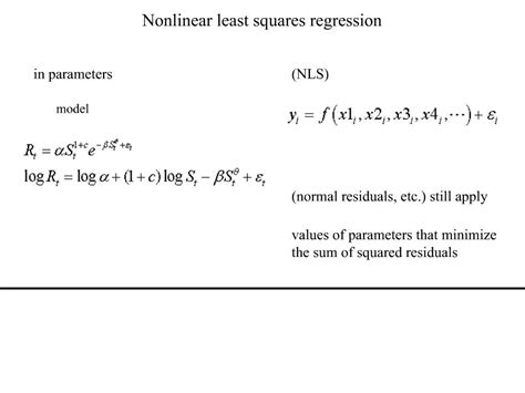 Ppt Nonlinear Least Squares Regression Powerpoint Presentation Free