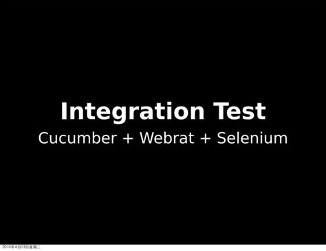 Integration Test Cucumber Webrat Selenium Pdf Browsers