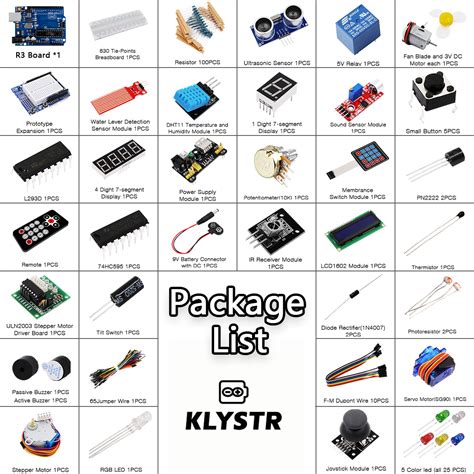 Klystr Uno R3 Project Super Starter Kit สําหรับ Arduino Uno R3 พร้อมบทช่วยสอนเข้ากันได้กับ
