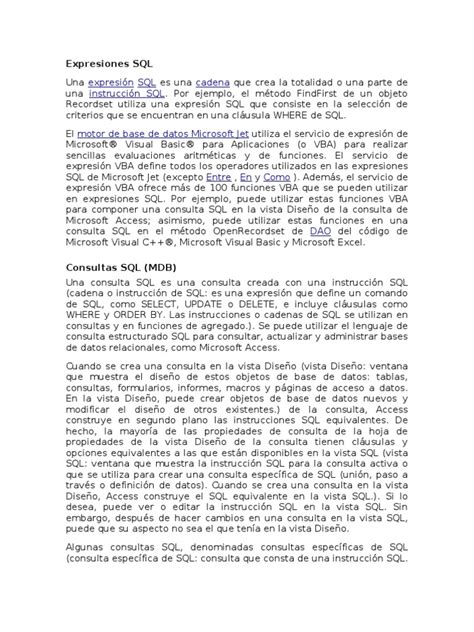 sql access pdf sql tabla base de datos