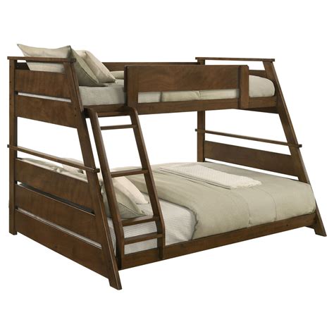 Holden Wood Veneer Twin Over Full Bunk Bed In Walnut By Coaster 1stopbedrooms