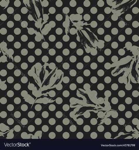 Floral Dotted Seamless Pattern Design Royalty Free Vector