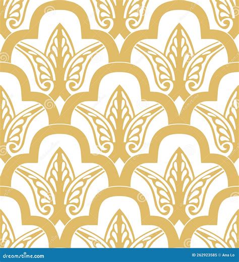 Vector Golden Seamless Oriental National Ornament Background Stock Vector Illustration Of