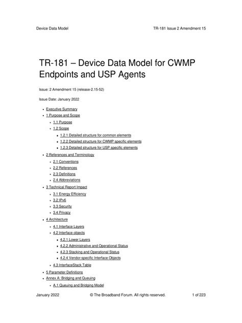 Tr 181 Device Data Model For Cwmp And Usp Pdf I Pv6 Computer Network