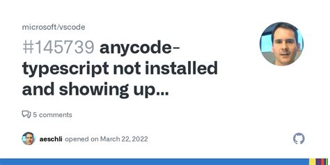 Anycode Typescript Not Installed And Showing Up Randomly On The Extension Pack Tab Issue