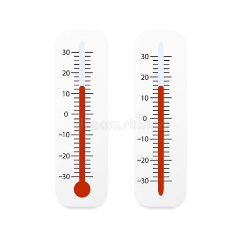 Thermometer For Measuring Air Temperature White Background Stock Vector Illustration Of