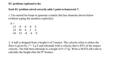 Solved EC Problems Optional To Do Each EC Problem Solved Chegg Com