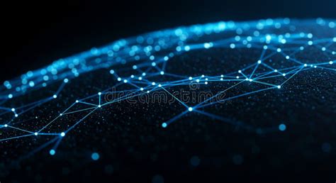 Glowing Blue Lines Form A Network Of Interconnected Nodes On A Dark Spherical Stock