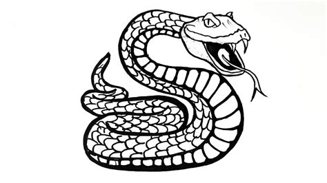 Easy Cobra Drawing How To Draw An Easy Snake Tutorial And Snake