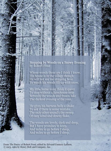 Robert Frost Poems Stopping By Woods On A Snowy Evening