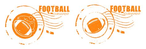 스포츠와 승리 개념 그런 지 우편 스타일 빈 흰색 배경에 텍스트가 있는 미식 축구 공이 있는 우편 우표 스포츠 토너먼트 템플릿의 크리 에이 티브 벡터 세트