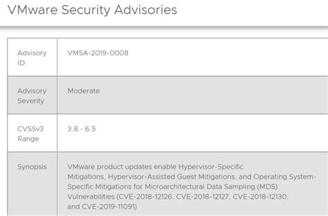 Vmware Patches New Intel Speculative Execution Microarchitectural Data Sampling Mds
