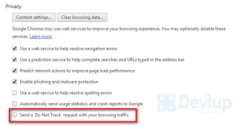 How To Enable Do Not Track Option In Google Chrome