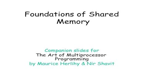 Pdf Foundations Of Shared Memory Chennai Mathematical
