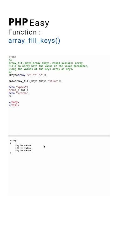 Arrayfillkeys Php Function Youtube