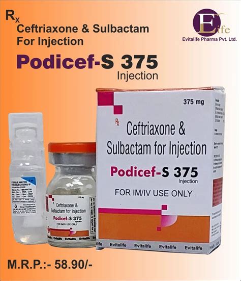 Podicef S 375 Inj At ₹ 589vial In Baddi Id 2853174786962