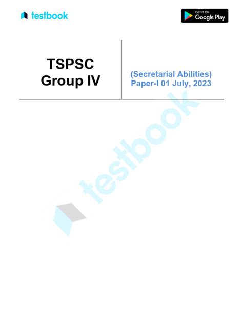 Tspsc Group Iv Secretarial Abilities Official Paper Ii Held On 01