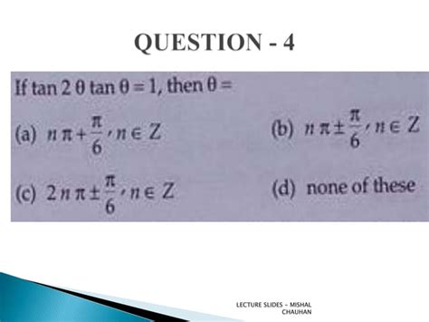 Extra Practice Problems Trigonometry Class Xi Module 3 Pptx
