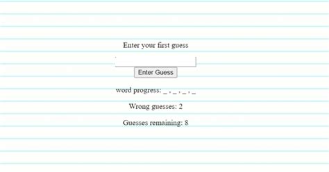 Word Guessing Game Using Html Css And Javascript