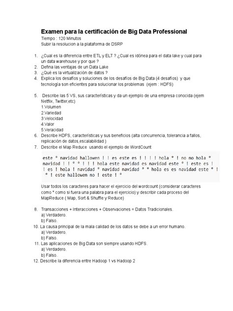 Examen N 1 DSRP | PDF | Big Data | Apache Hadoop