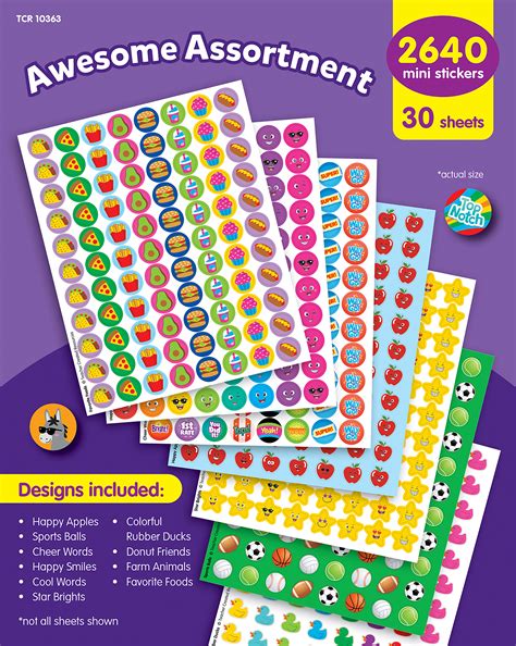Awesome Assortment Mini Stickers Variety Pack Tcr10363 Teacher