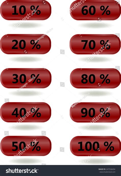 Set Percentage Labels Vector Image Red Stock Vector Royalty Free Shutterstock