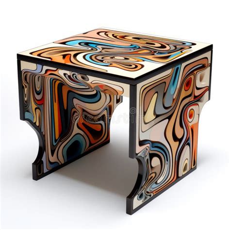 End Table Algorithmic Art On White Background Stock Illustration