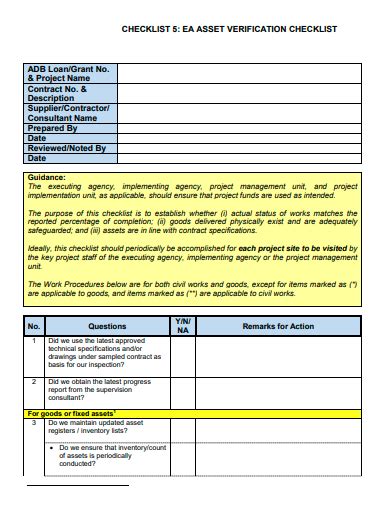 Free 33 Verification Checklist Samples In Pdf Ms Word