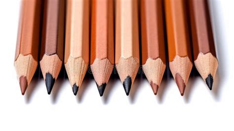 A Set Of Wooden Drawing Pencils Close Up Generative Ai Stock Illustration Illustration Of
