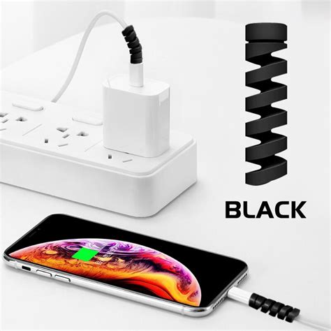 Cod 1 Pcs Candy Phone Cable Protector Universal Winder Cord Bite Spiral Wire Organizer Earphone