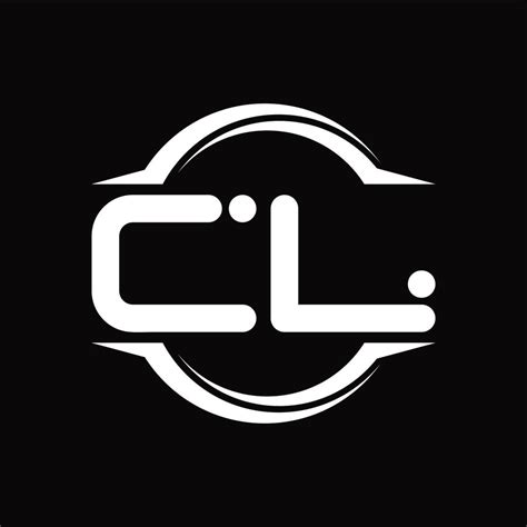 Cl Logo Monogram With Circle Rounded Slice Shape Design Template