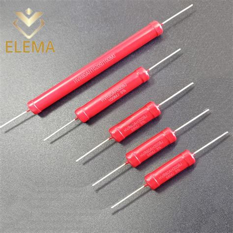 1pcs Hvr80 5w Non Inductive Red High Voltage Resistor 2k 10k 100k 1m 5m