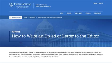 How To Write An Op Ed Or Letter To The Edit PHERN
